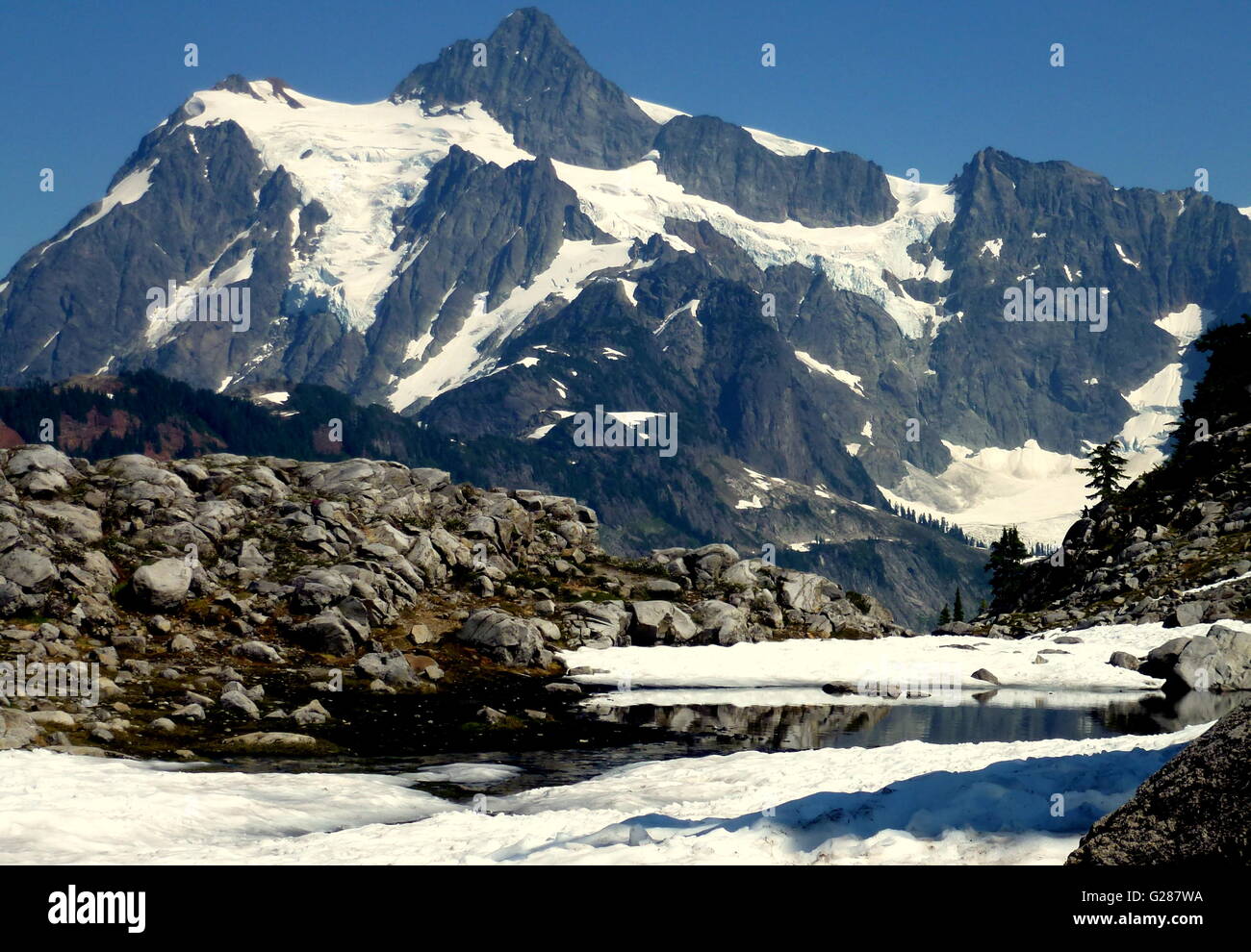 Top of Mt Baker view, in Summer Stock Photo - Alamy