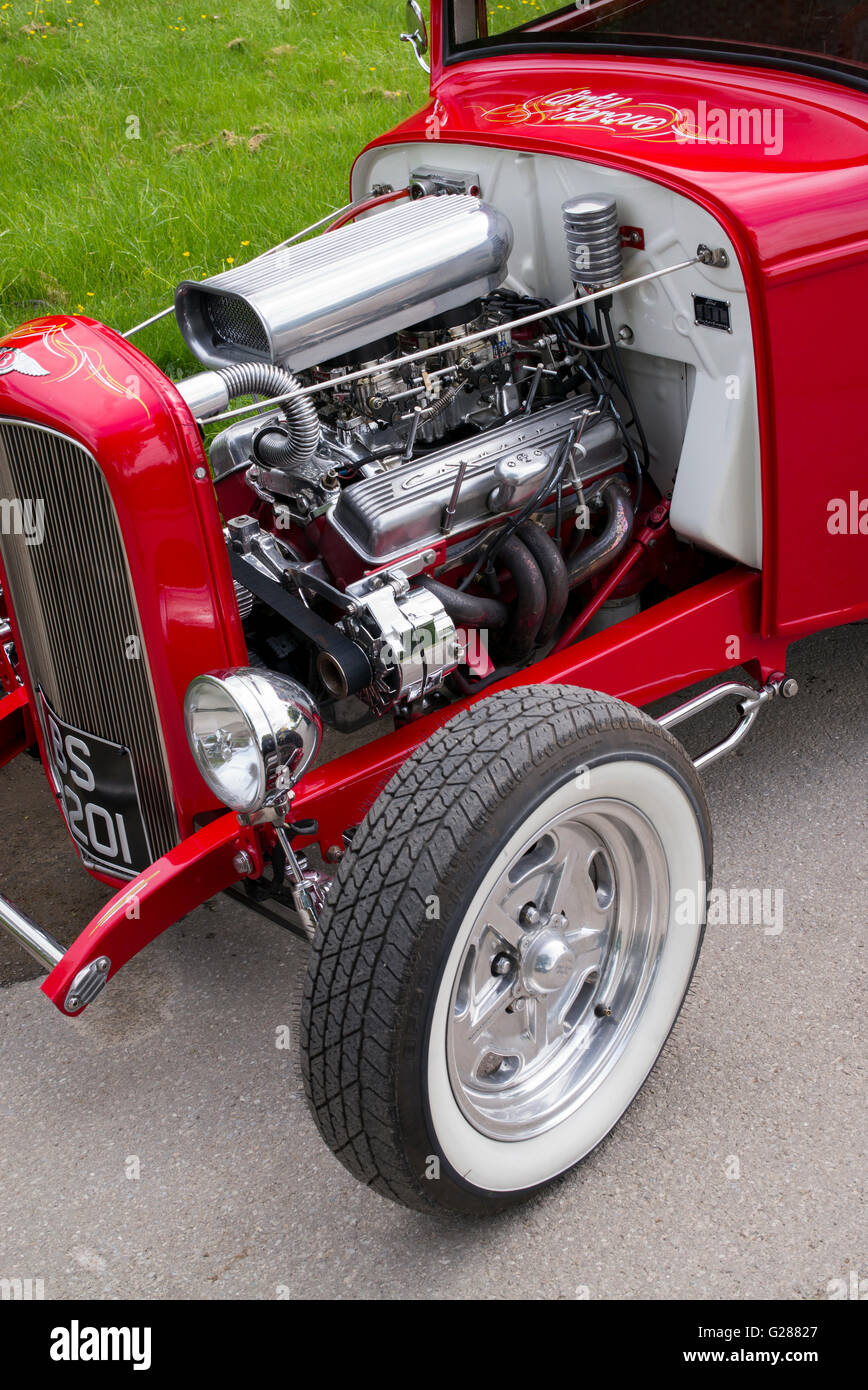 1932 Red Custom Hot Rod Coupe car at Bicester Heritage centre Stock ...