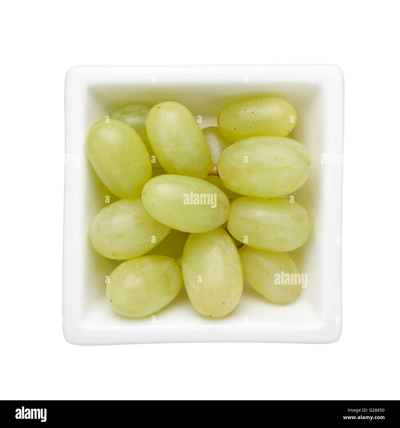 Green grapes in a square bowl isolated on white background Stock Photo ...