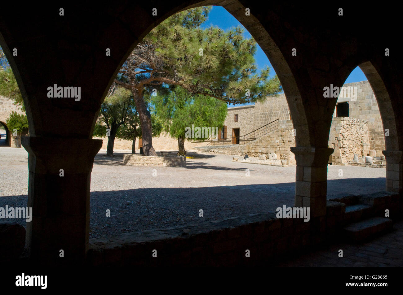 Courtyard of Lusignan Manor, Paliopaphos, Koukli, Cyprus Stock Photo ...