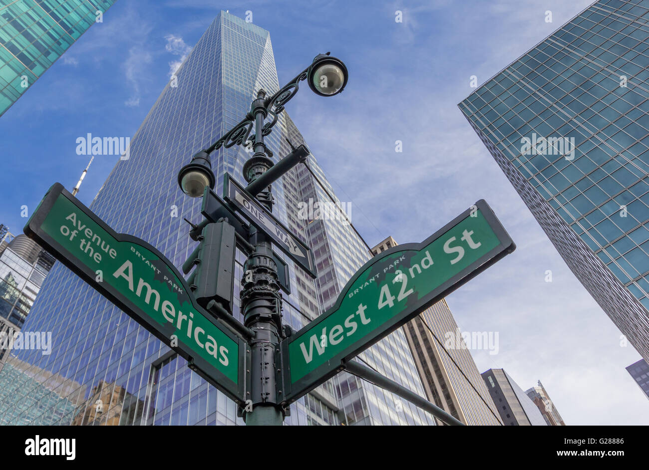Street sign at an intersection in New York City, America Stock Photo ...