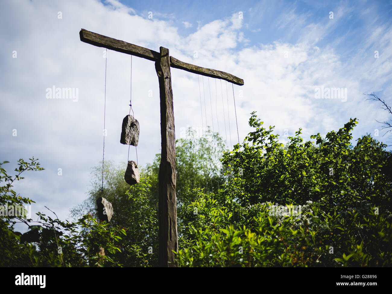 Aeolian wind harp outside under the blue sky Stock Photo - Alamy