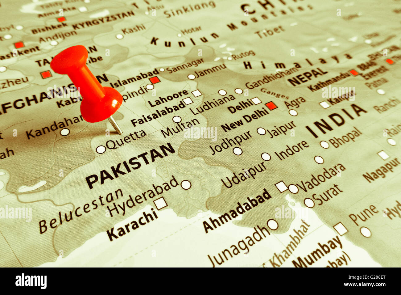 Cartography focus map pakistan hi-res stock photography and images - Alamy