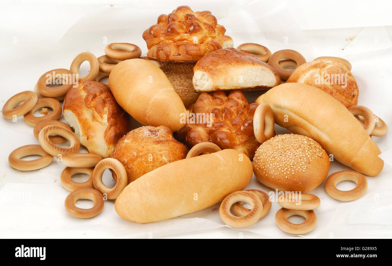 bread (patty, pie, cakes) baking in antiburning parchment Stock Photo ...