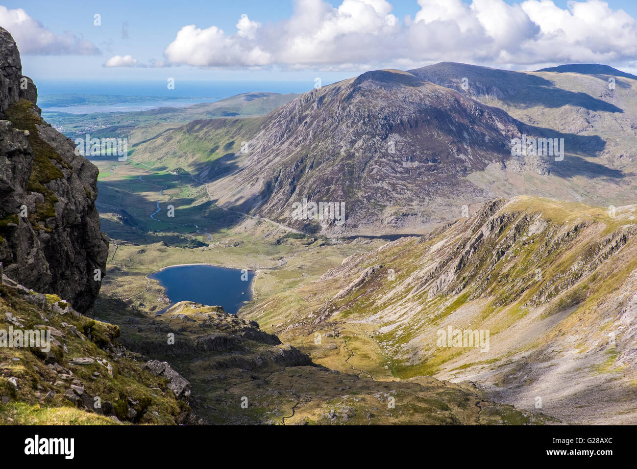Pen yr Ole Wen seen from the Glyders in Snowdonia, North Wales Stock ...