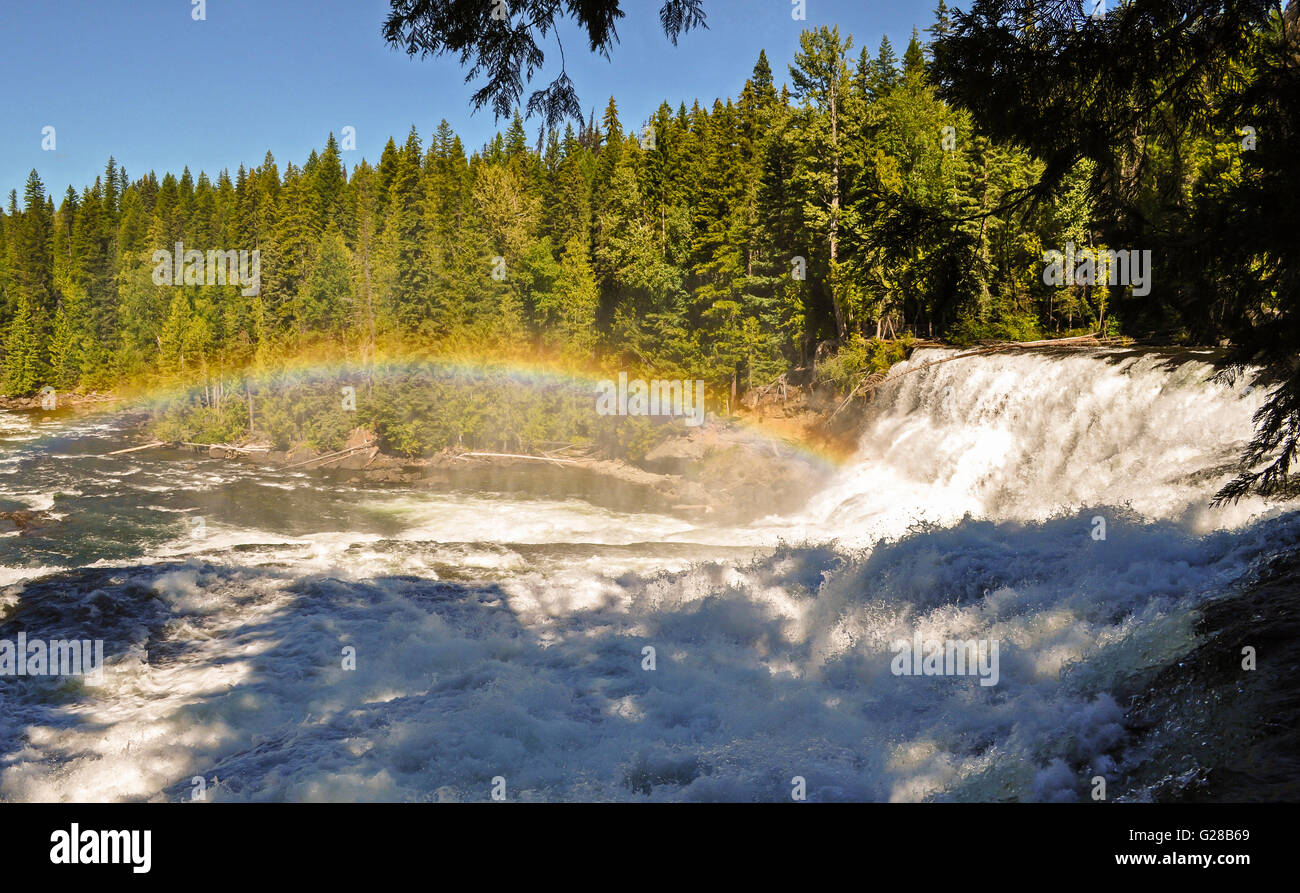 Stunning rainbow caught above Dawson Falls in Wells Gray Park, Canada ...