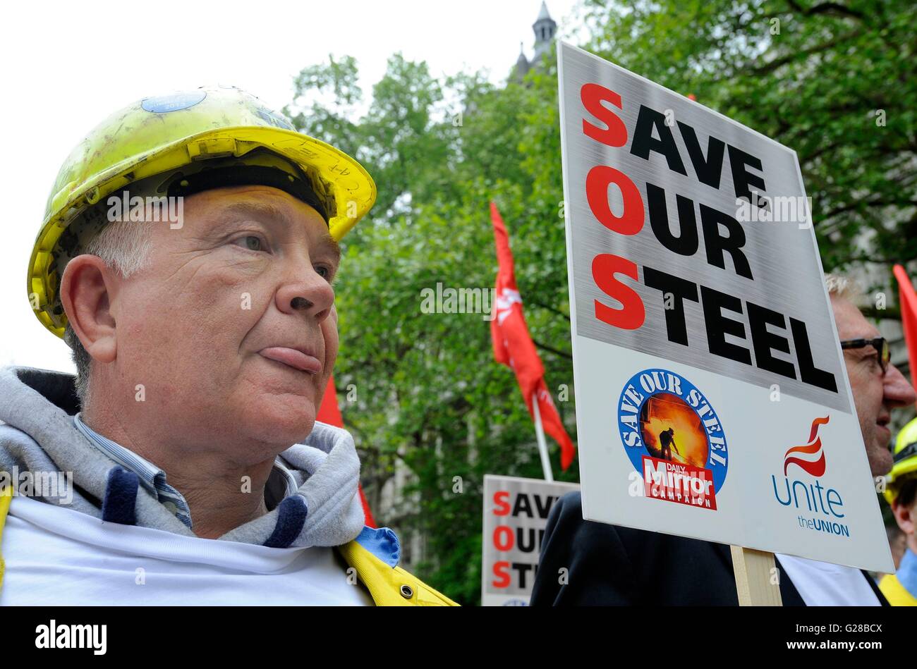 Steelworkers from across the UK stage a march in central London, to ...