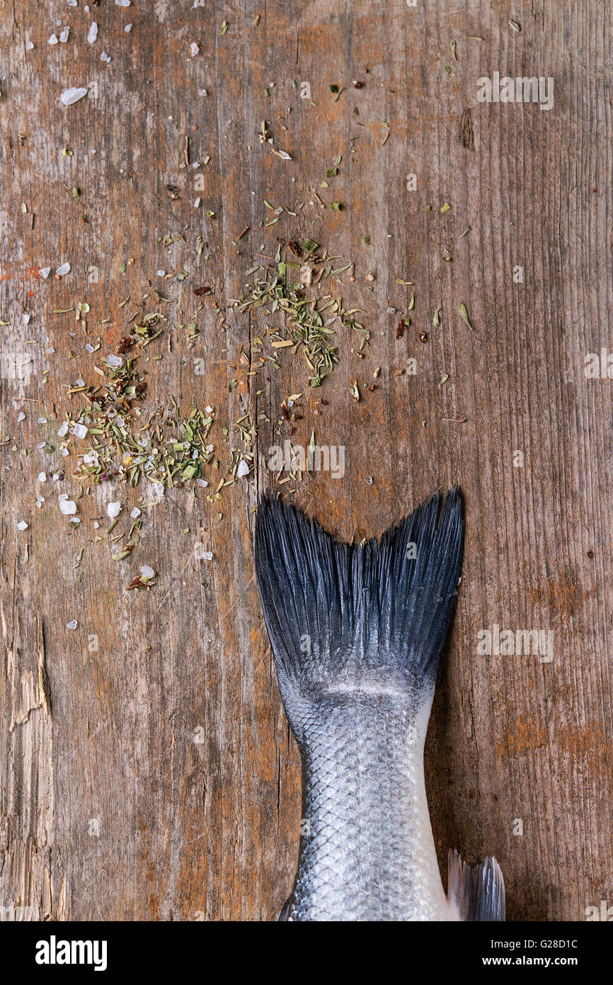 Raw seebass fish Stock Photo - Alamy