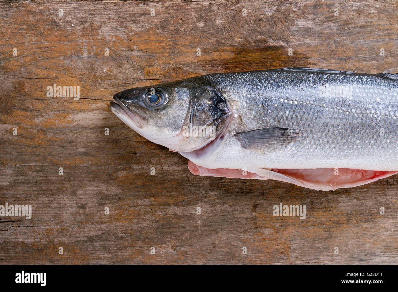 Raw seebass fish Stock Photo - Alamy