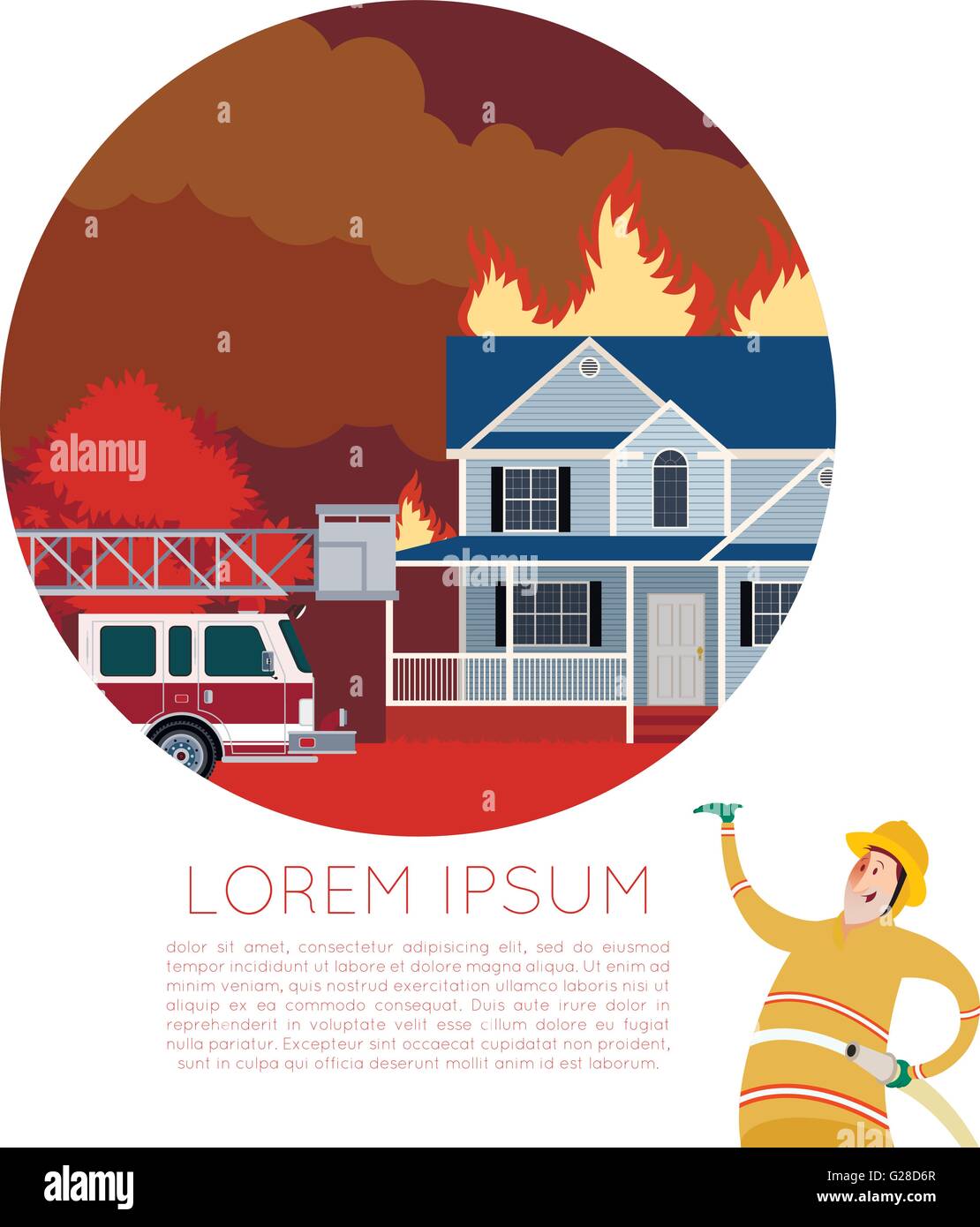 Dangerous fire in house Stock Vector Images - Alamy