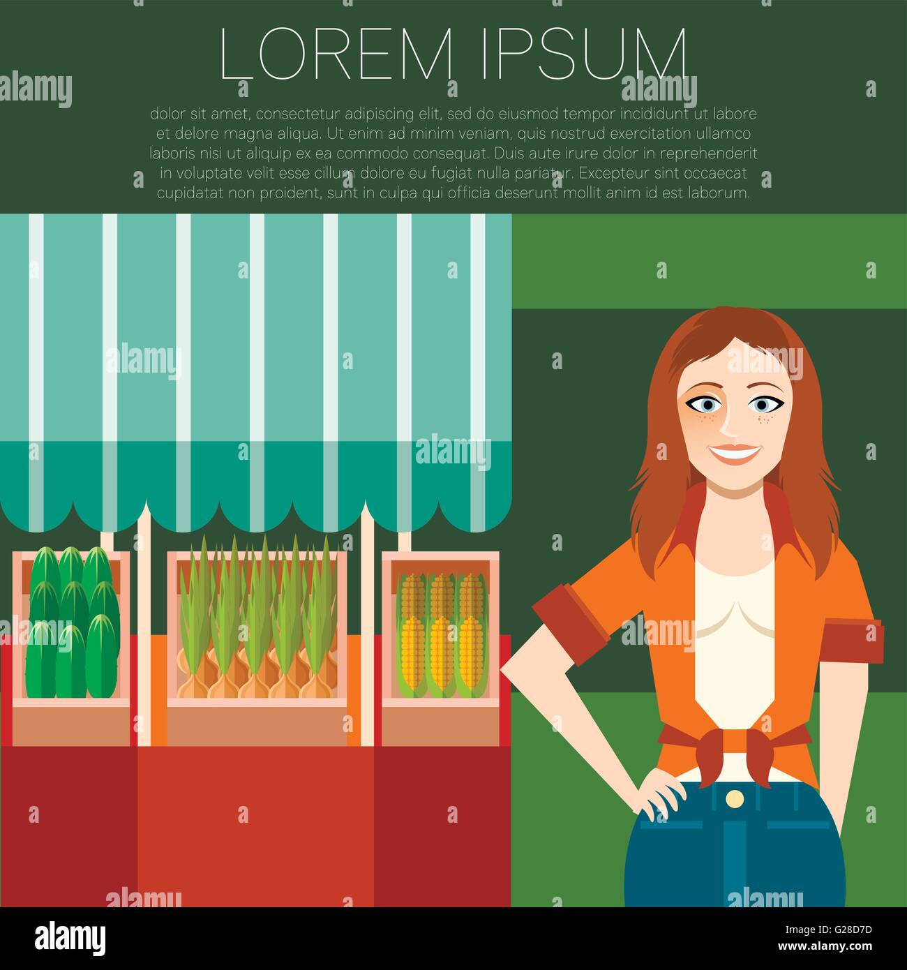 Vegetable stand illustration hi-res stock photography and images - Alamy