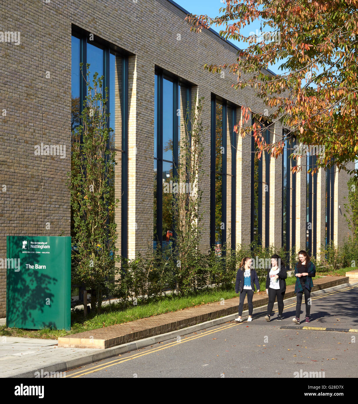 Side view with passing students. The Barn, Sutton Bonington Campus ...