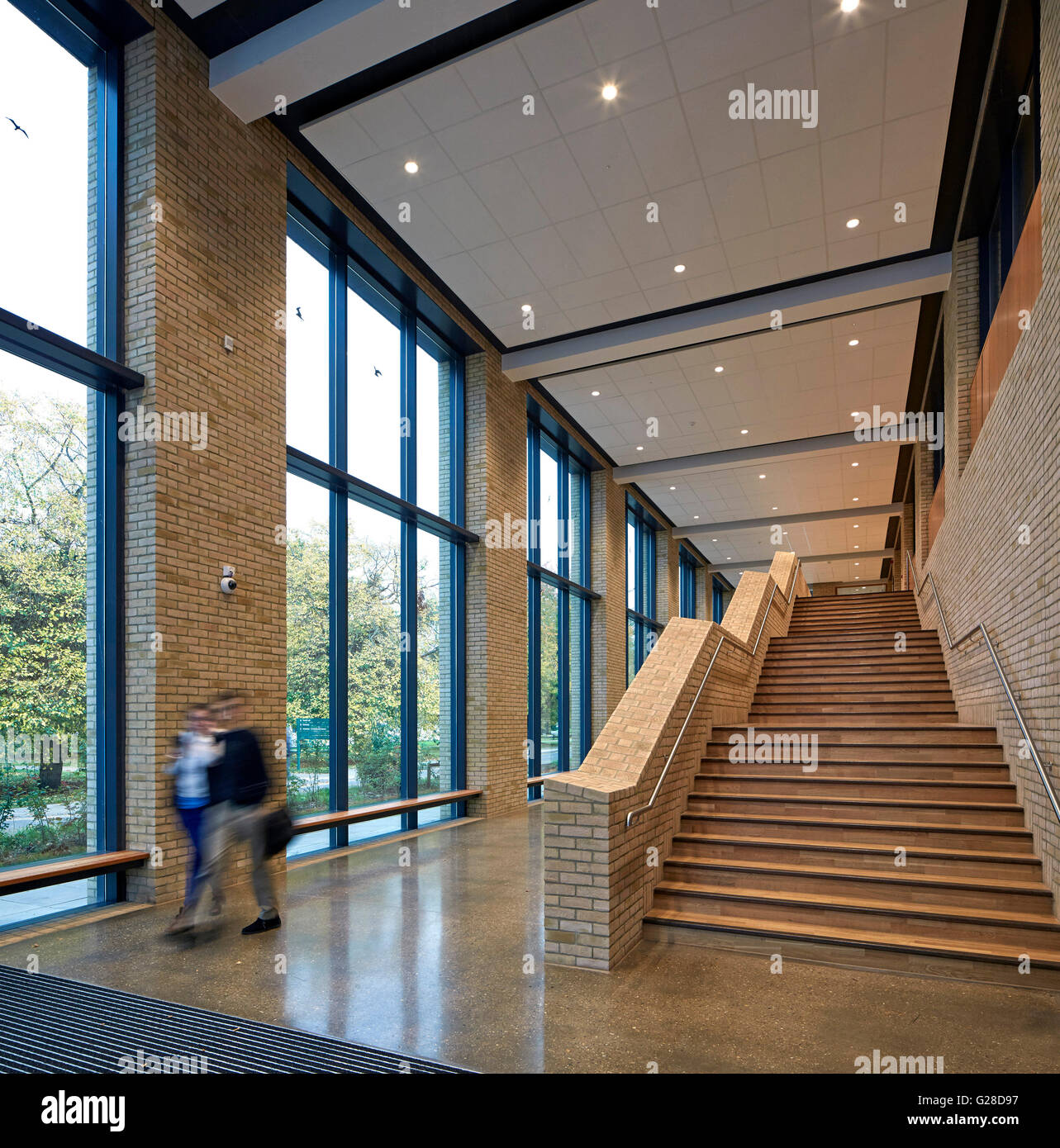 Interior circulation space with students. The Barn, Sutton Bonington ...