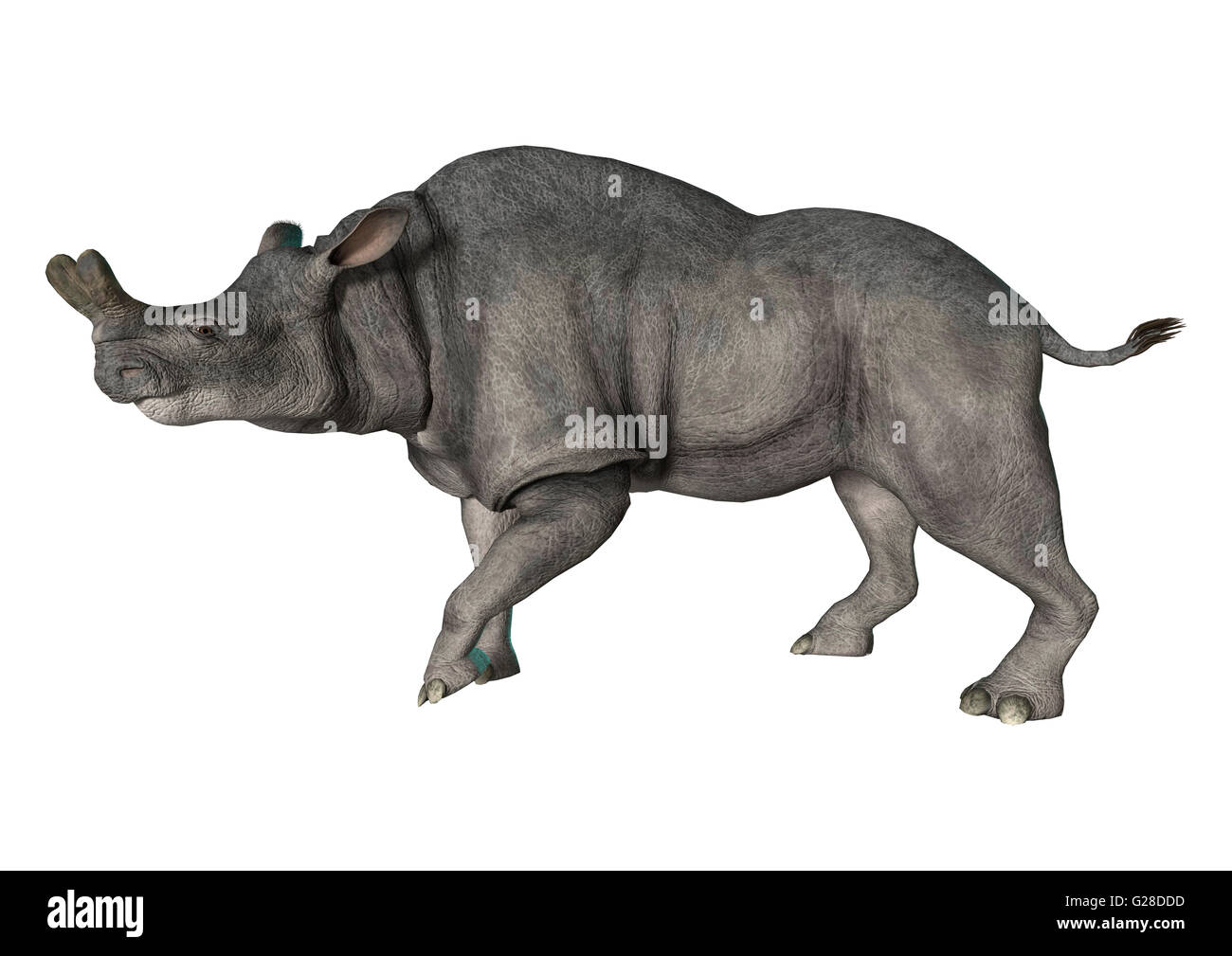 3D rendering of a died animal Brontotherium isolated on white ...