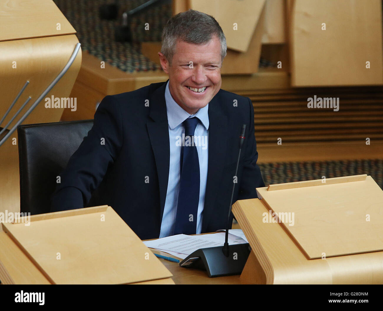 Scottish Liberal Democrat leader Willie Rennie in the debating chamber ...
