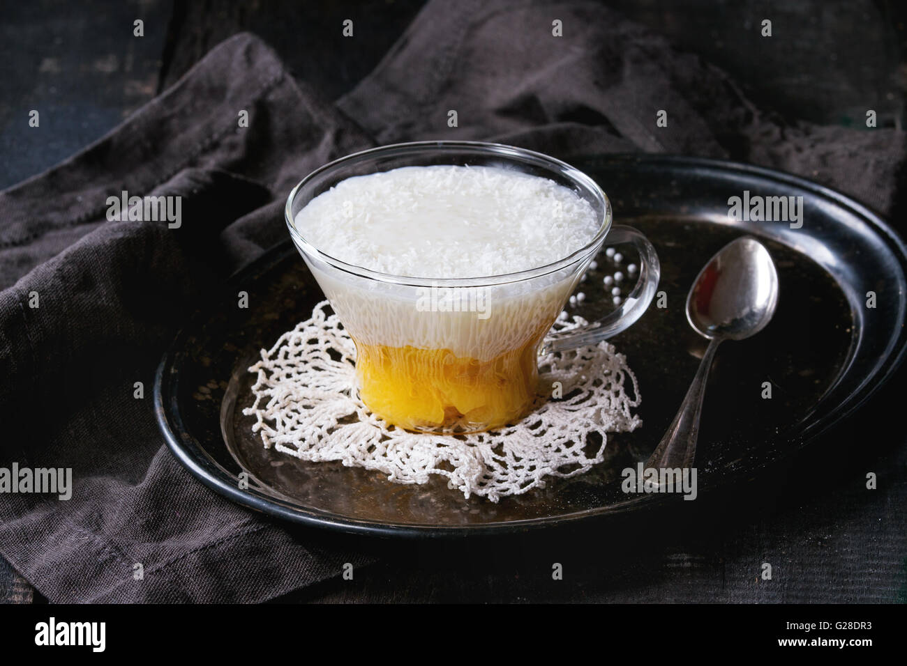 Tapioca dessert with mango Stock Photo - Alamy