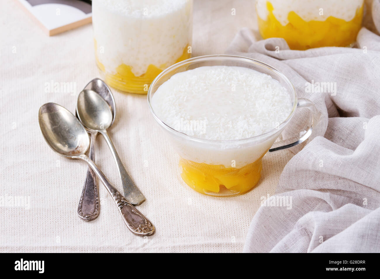 Tapioca dessert with mango Stock Photo - Alamy