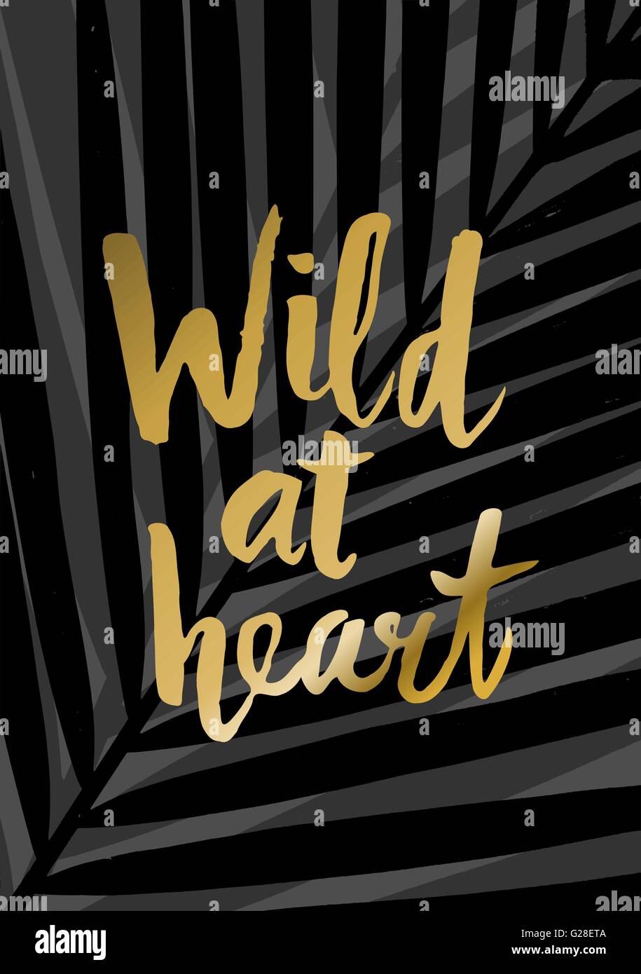 Modern and stylish typographic design poster. Hand lettered gold foil ...