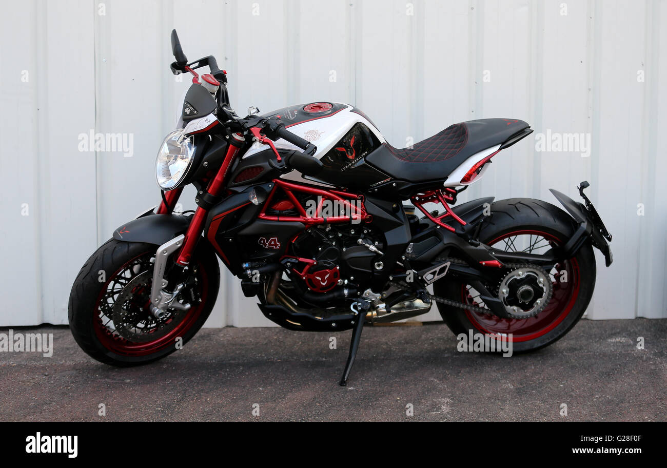 Lewis Hamilton's motor bike at the Circuit de Monaco, Monaco Stock ...