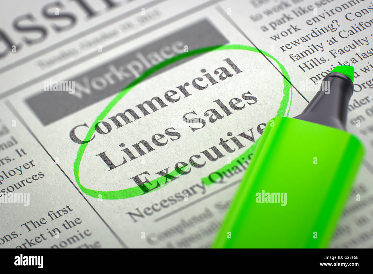 Commercial Lines Sales Executive Hiring Now Stock Photo - Alamy