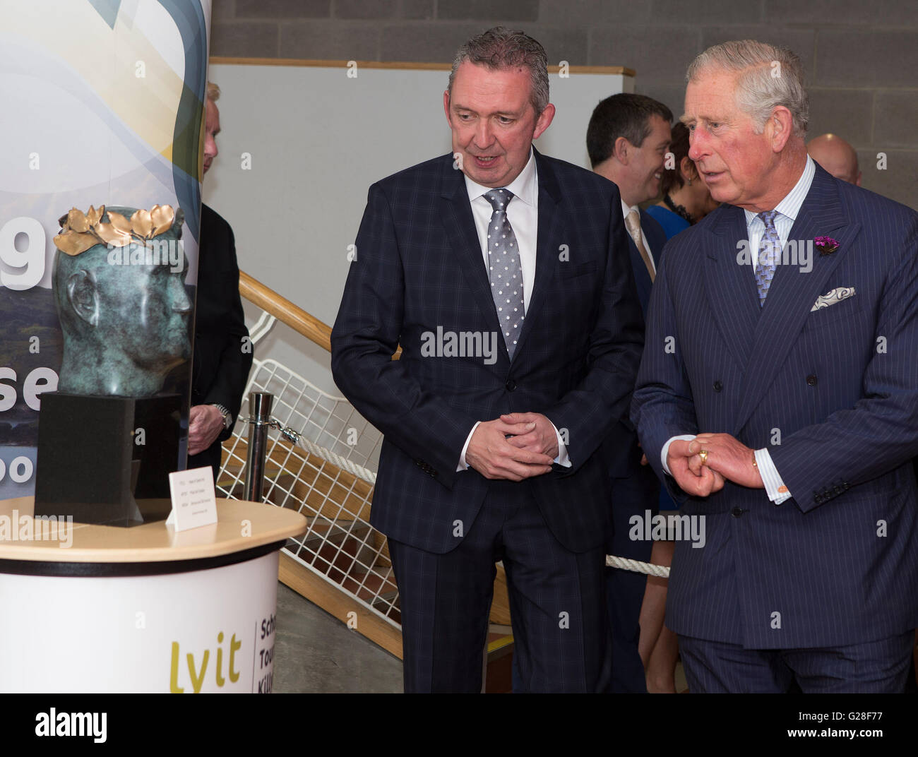 The Prince of Wales with LyIT President President Paul Hannigan admire ...