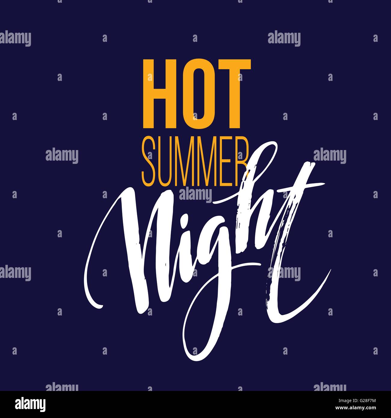 Long Hot Summer Night Typography Design. Vector illustration Stock ...
