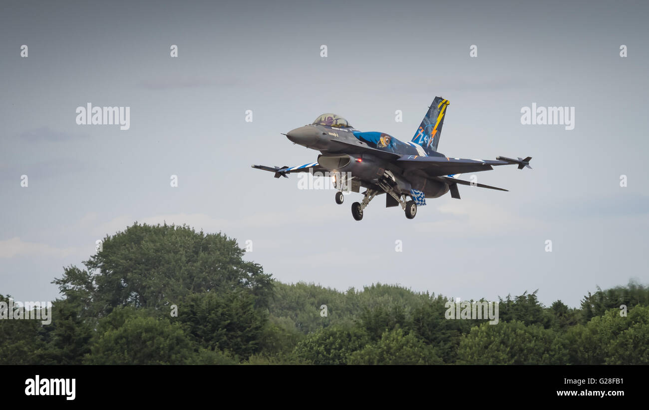 Fairford, UK - 18th July 2015: F16 fighter jet aircraft of the Greek ...