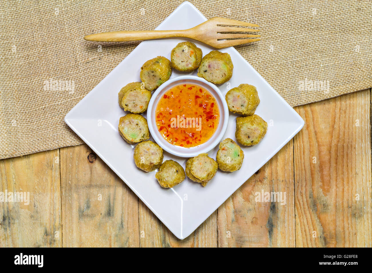 Deep Fried Chicken Roll, Thai food chinese style Stock Photo - Alamy