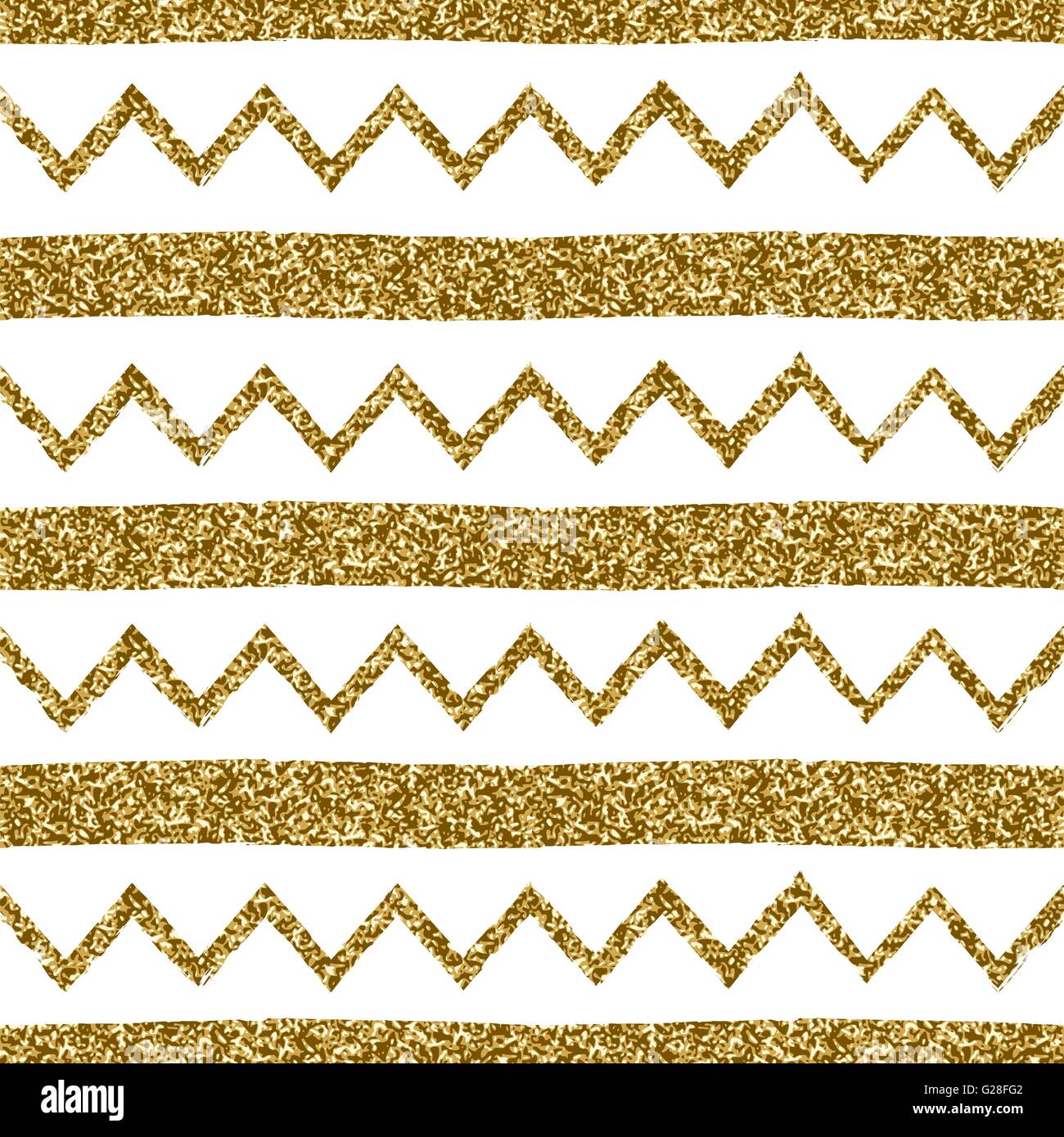 Pink And Gold Chevron Glitter