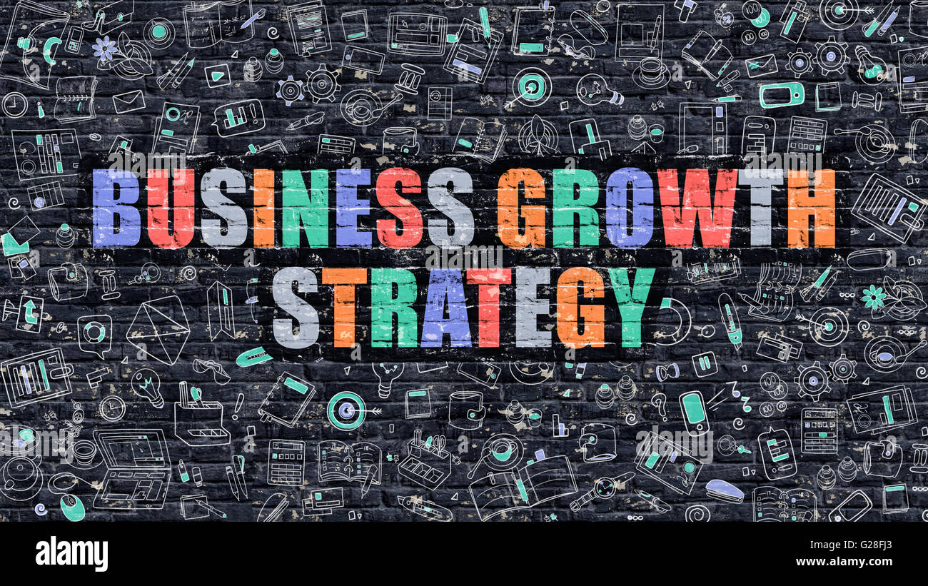 Multicolor Business Growth Strategy on Dark Brickwall Stock Photo - Alamy