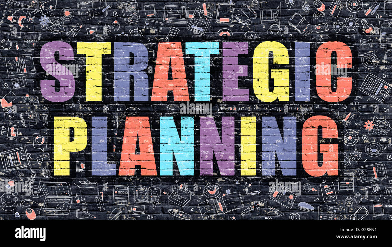 Strategic Planning Concept with Doodle Design Icons Stock Photo - Alamy