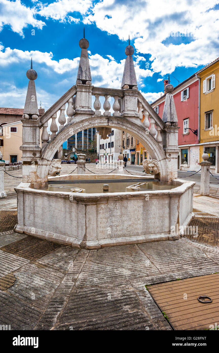 Slovenia Koper Square France Preseren Fountain of bridge 1666 Stock ...