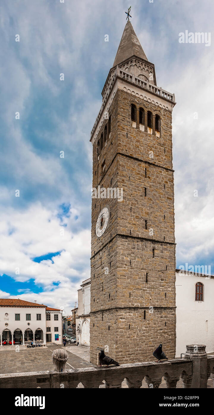 Slovenia Koper Tito Square Cathedral and ancient Civic Tower ( Bell ...