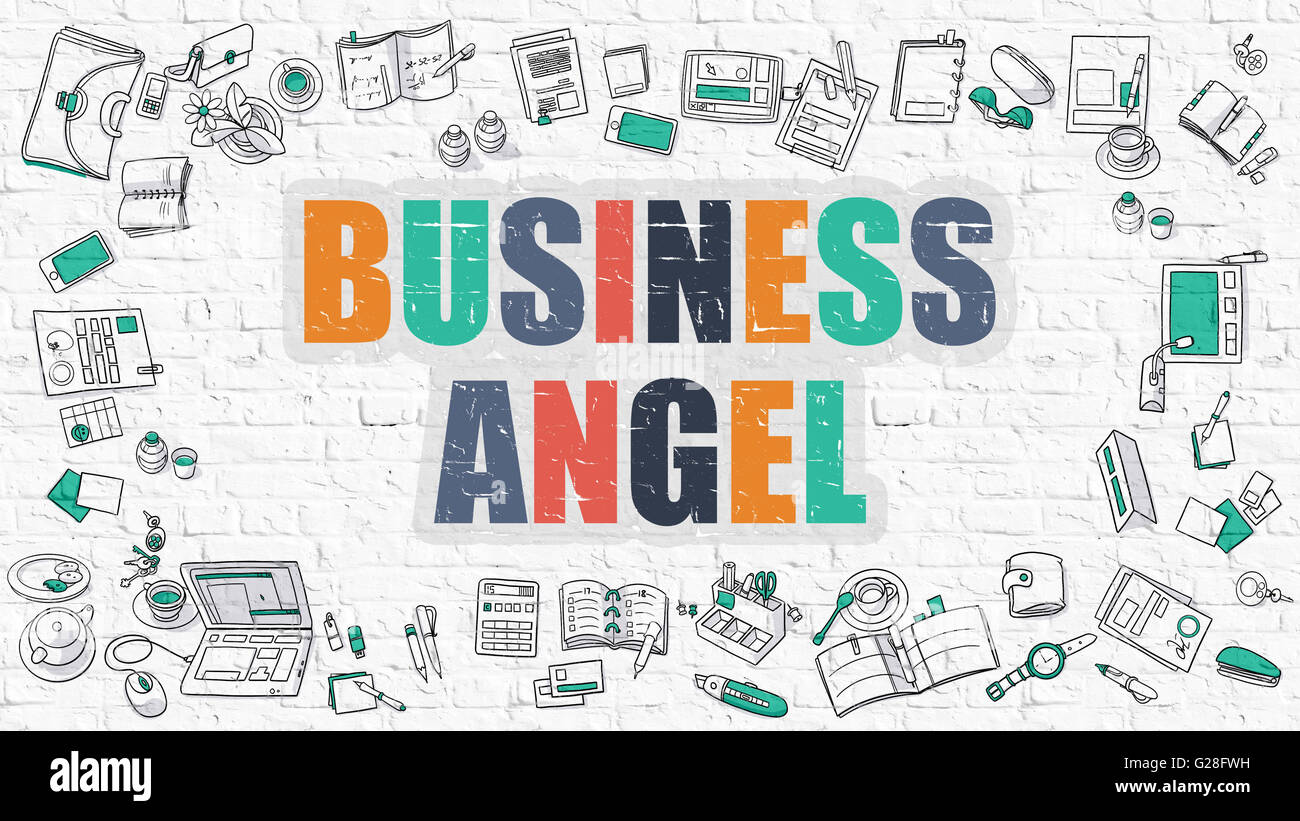 Business Angel on White Brick Wall Stock Photo - Alamy