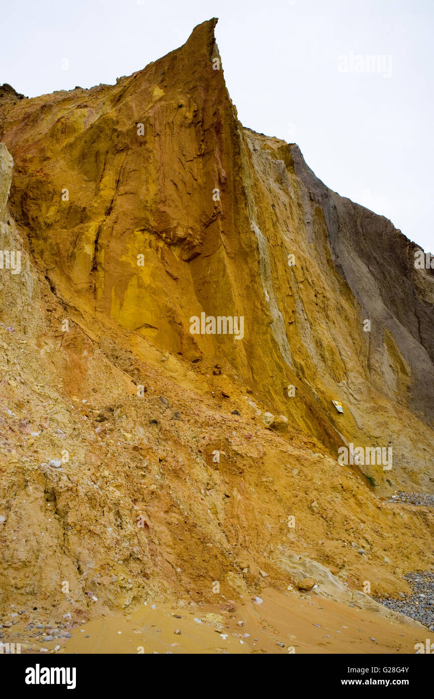 cliff face on isle of wight Stock Photo - Alamy
