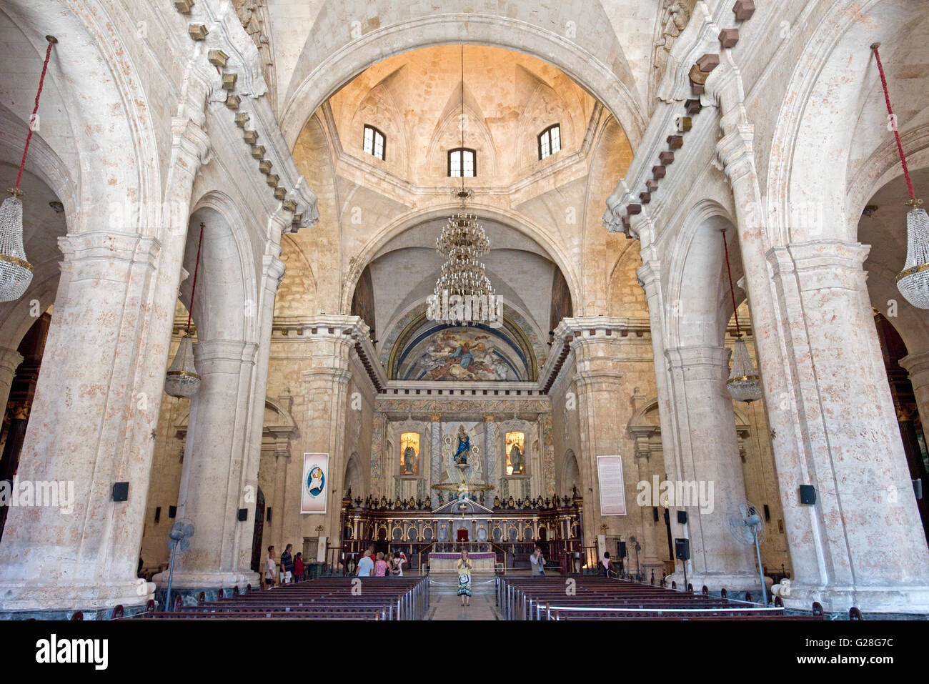 Interior view of Havana Cathedral in the Plaza de la Catedral - located ...