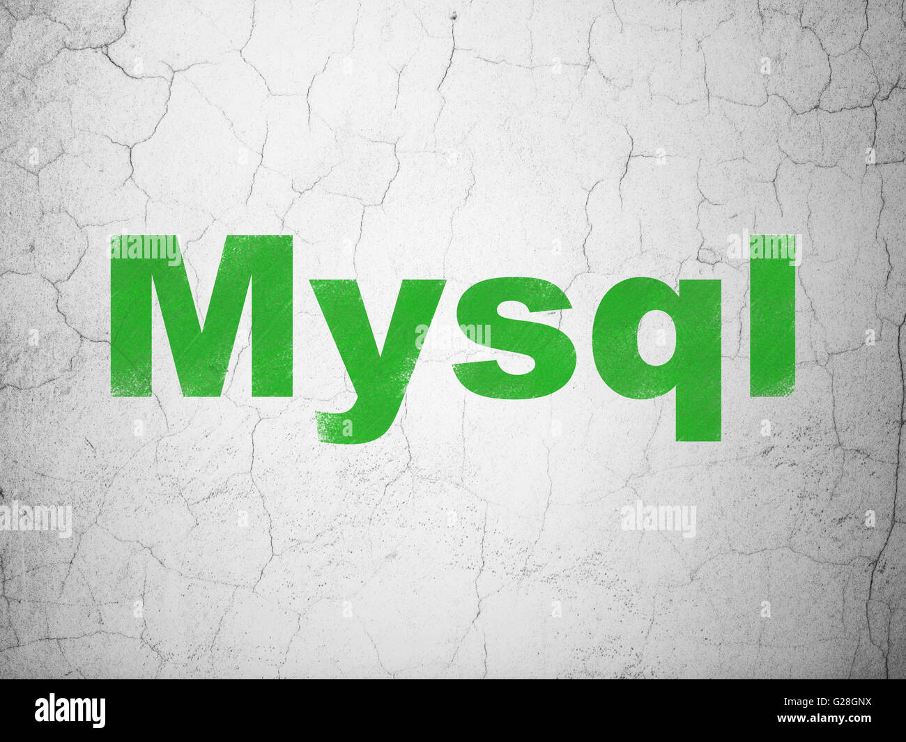 Programming concept: MySQL on wall background Stock Photo - Alamy