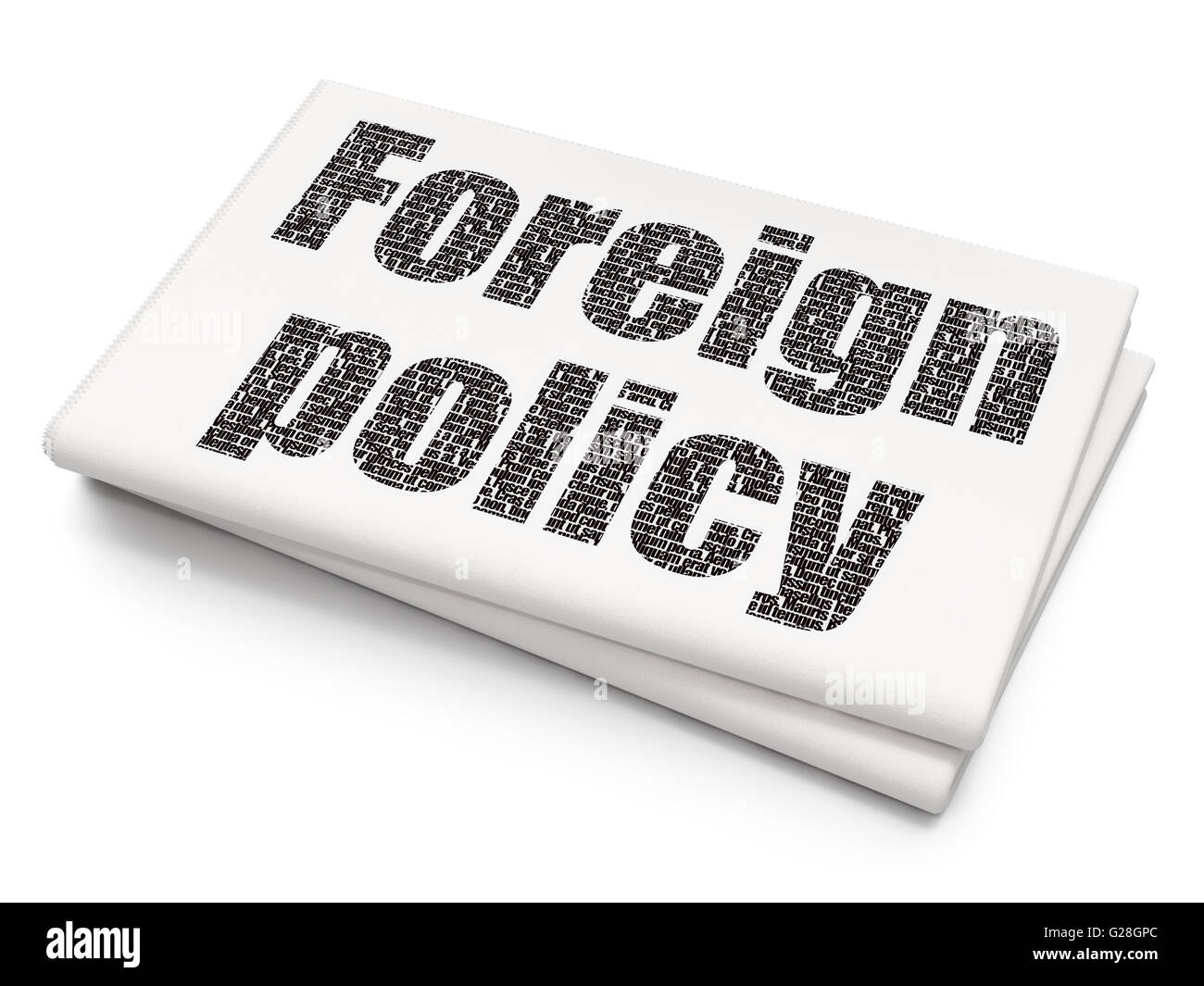 Politics concept: Foreign Policy on Blank Newspaper background Stock ...