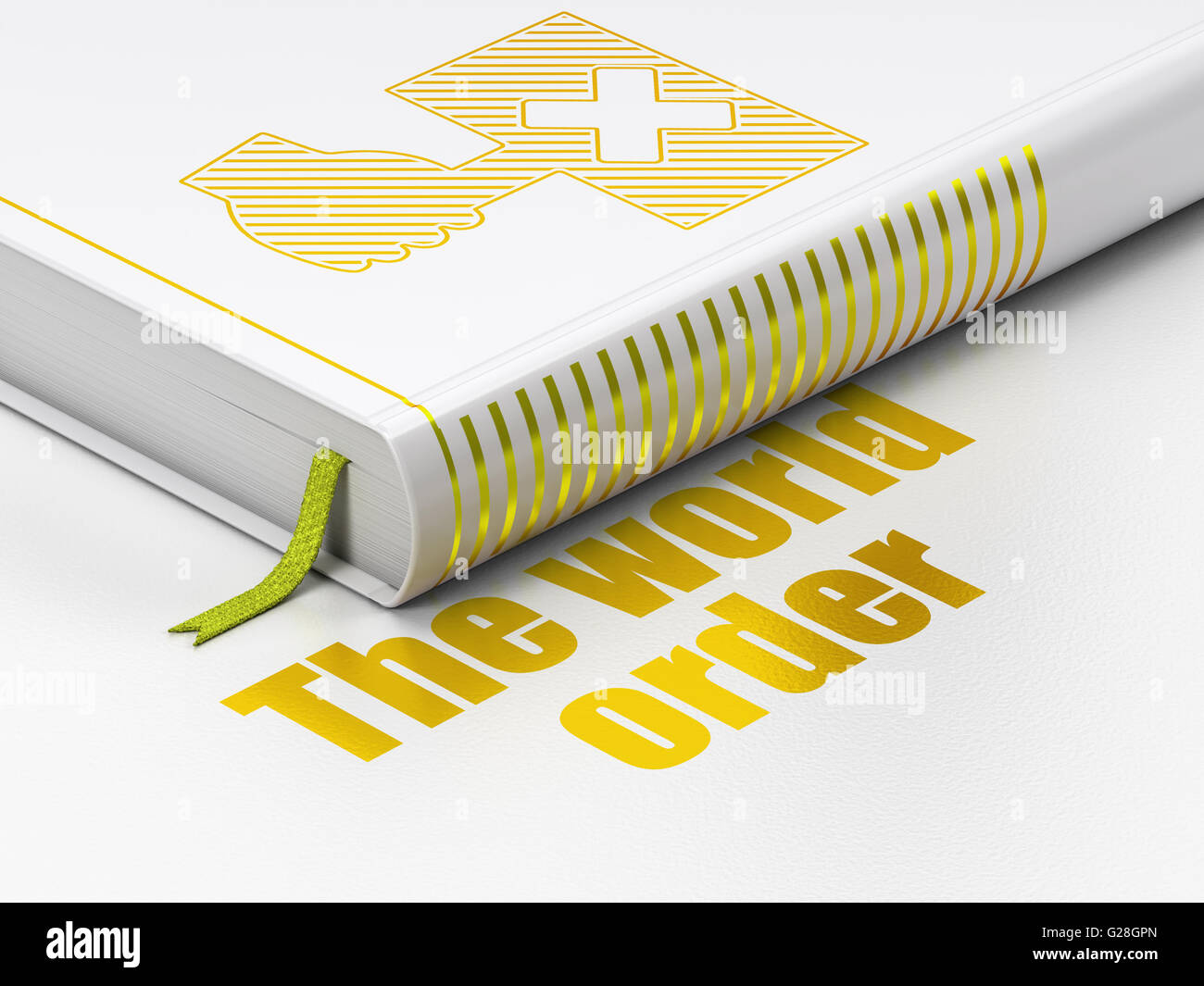 Political concept: book Protest, The World Order on white background ...