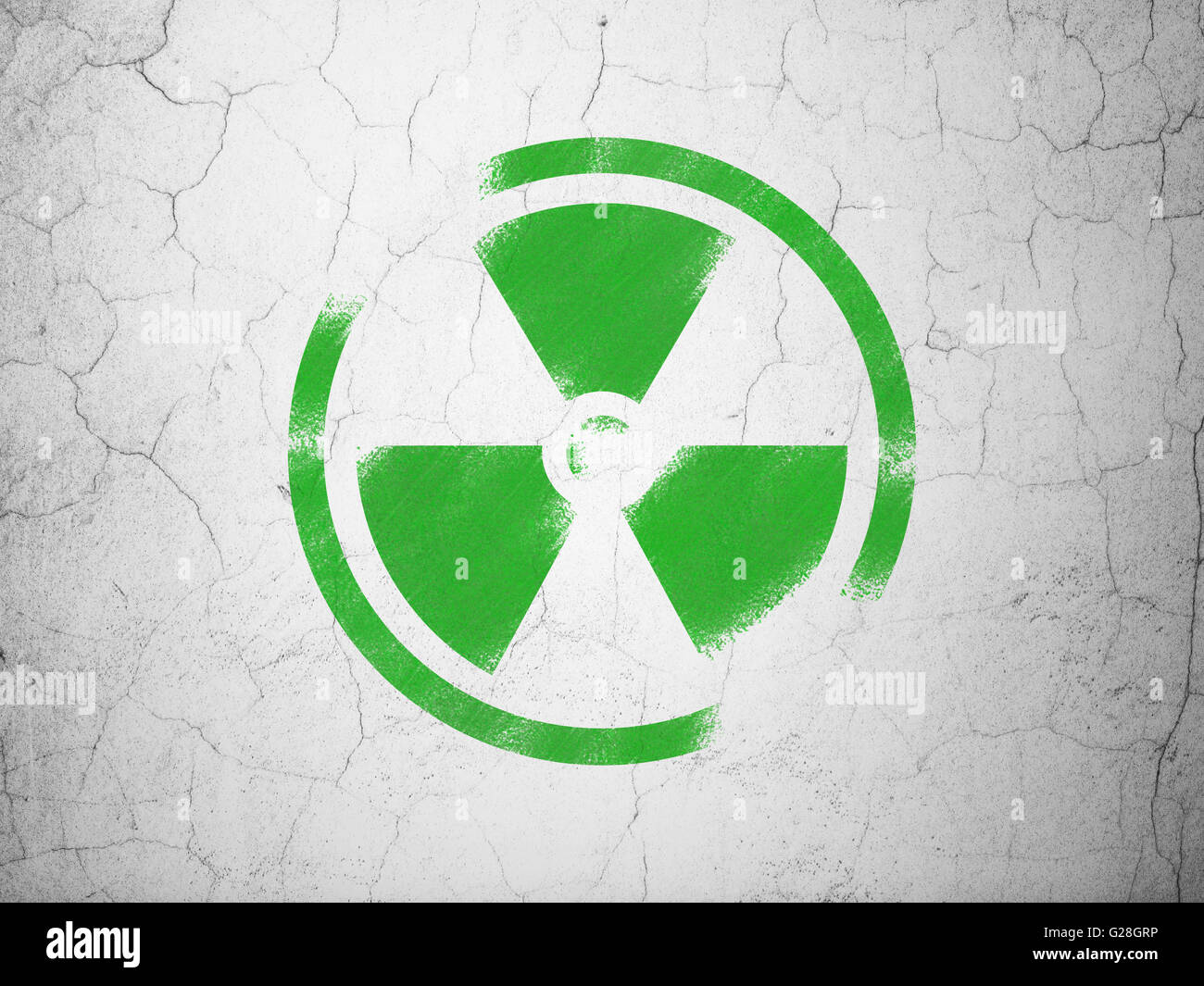 Science concept: Radiation on wall background Stock Photo - Alamy