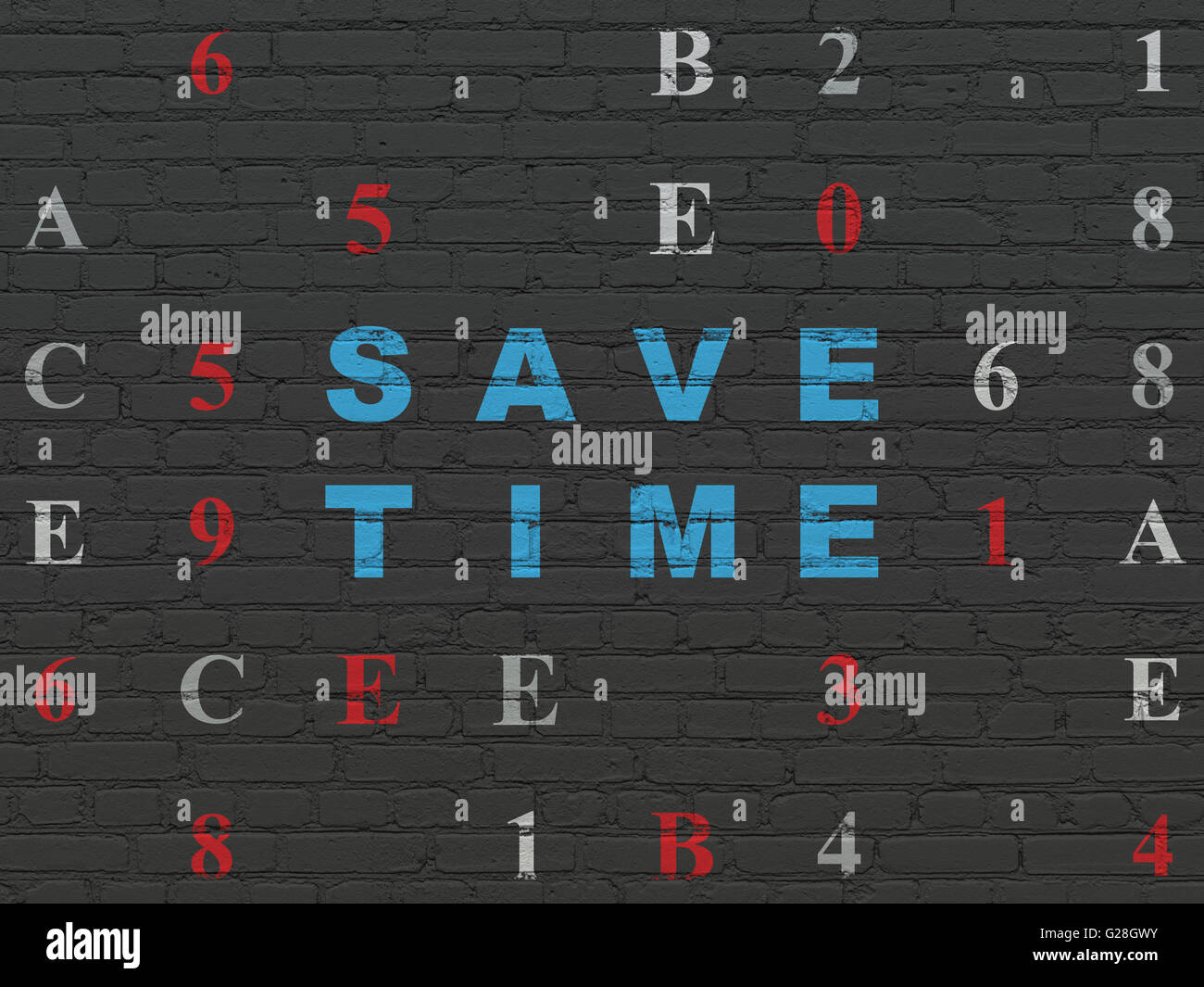 Timeline concept: Save Time on wall background Stock Photo - Alamy