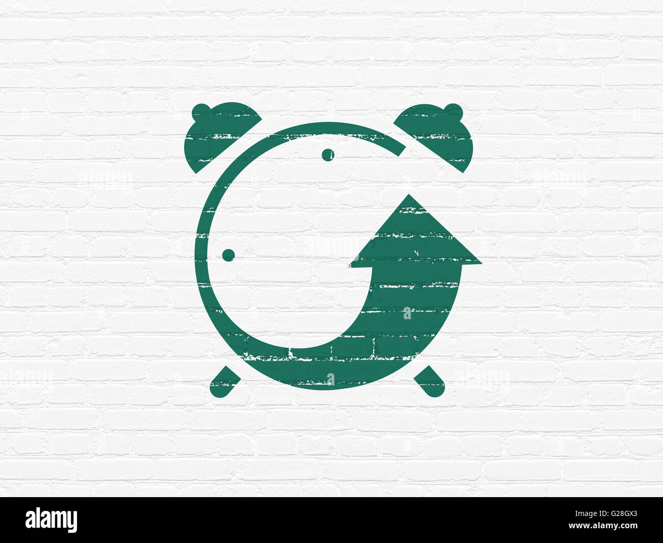 Time concept: Alarm Clock on wall background Stock Photo - Alamy