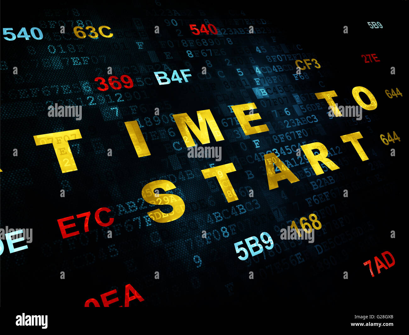 Time concept: Time to Start on Digital background Stock Photo - Alamy