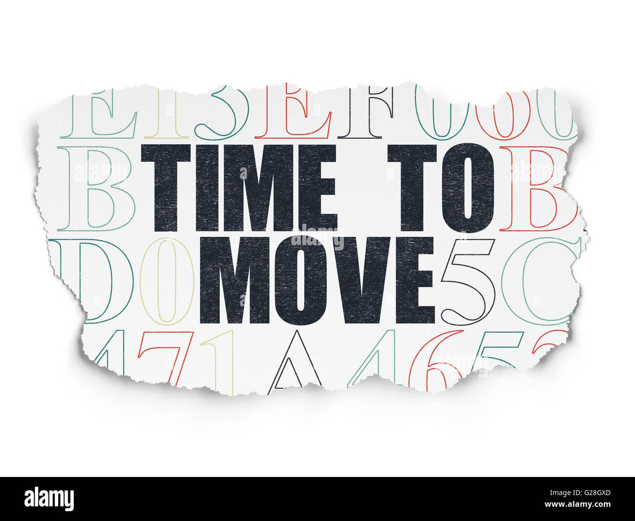 Time concept: Time to Move on Torn Paper background Stock Photo - Alamy
