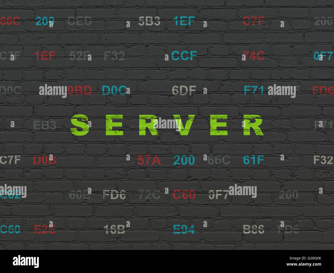 Web development concept: Server on wall background Stock Photo - Alamy