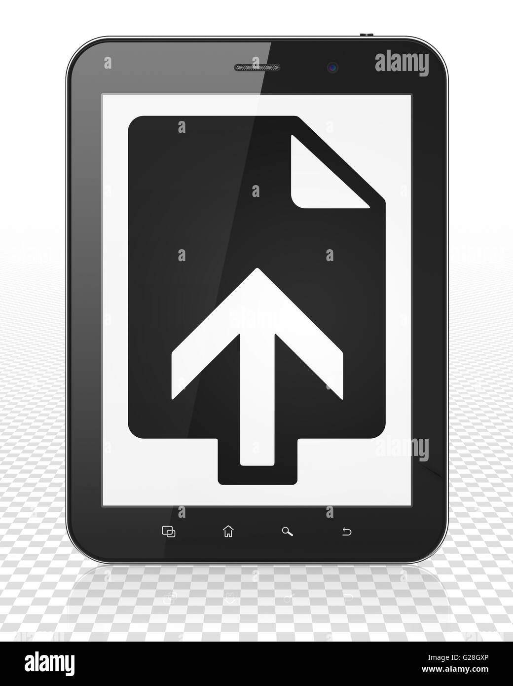 Web design concept: Tablet Pc Computer with Upload on display Stock ...
