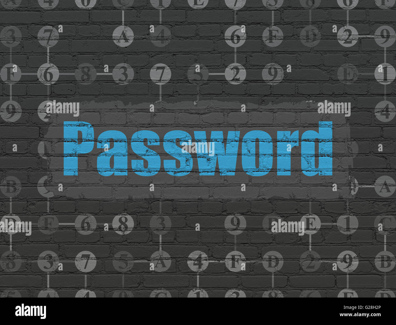 Security concept: Password on wall background Stock Photo - Alamy