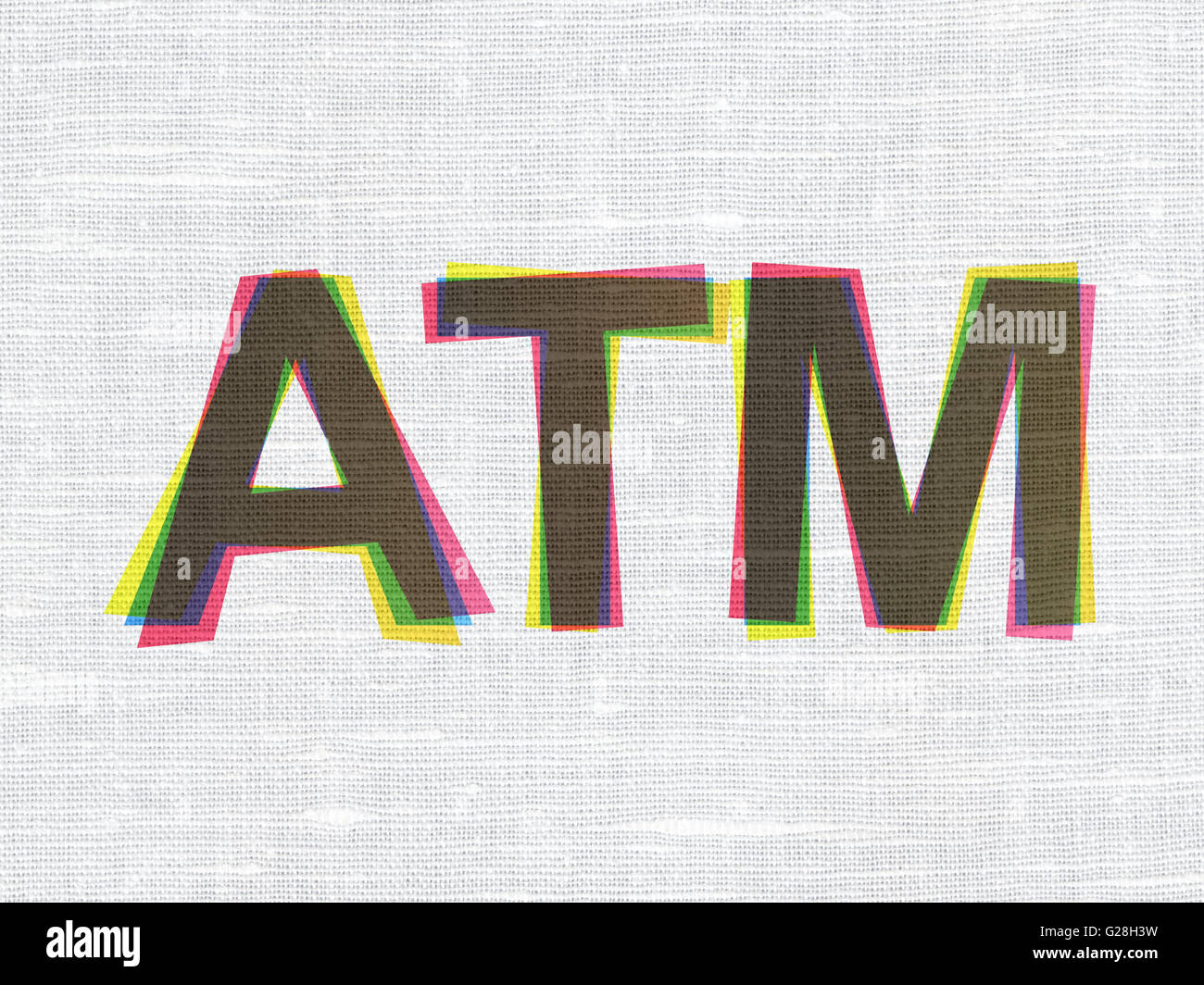 Currency concept: ATM on fabric texture background Stock Photo - Alamy