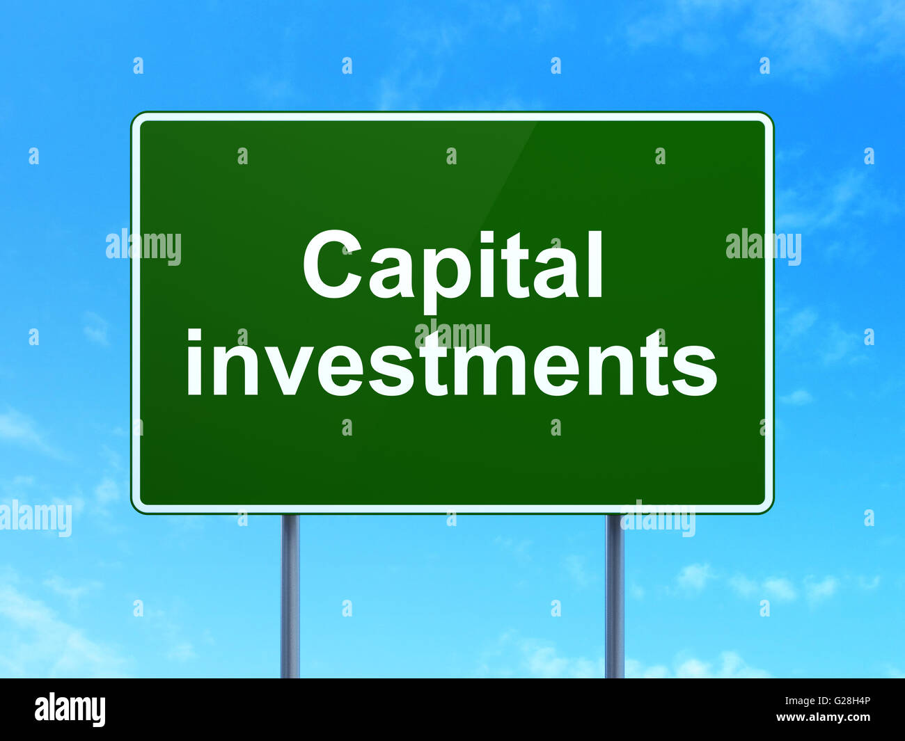 Currency concept: Capital Investments on road sign background Stock ...