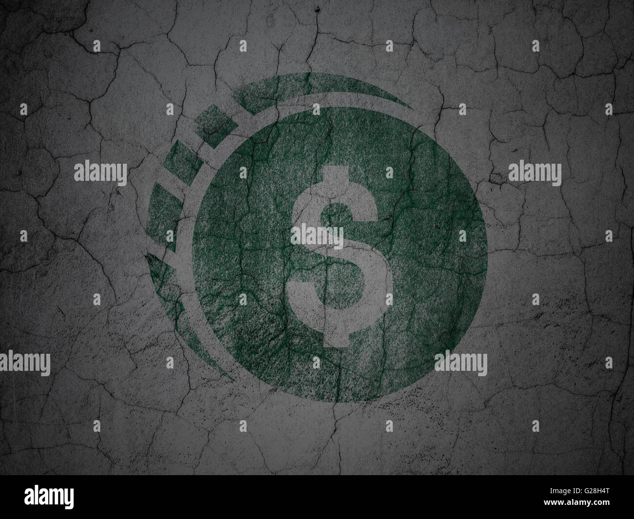 Currency concept: Dollar Coin on grunge wall background Stock Photo - Alamy